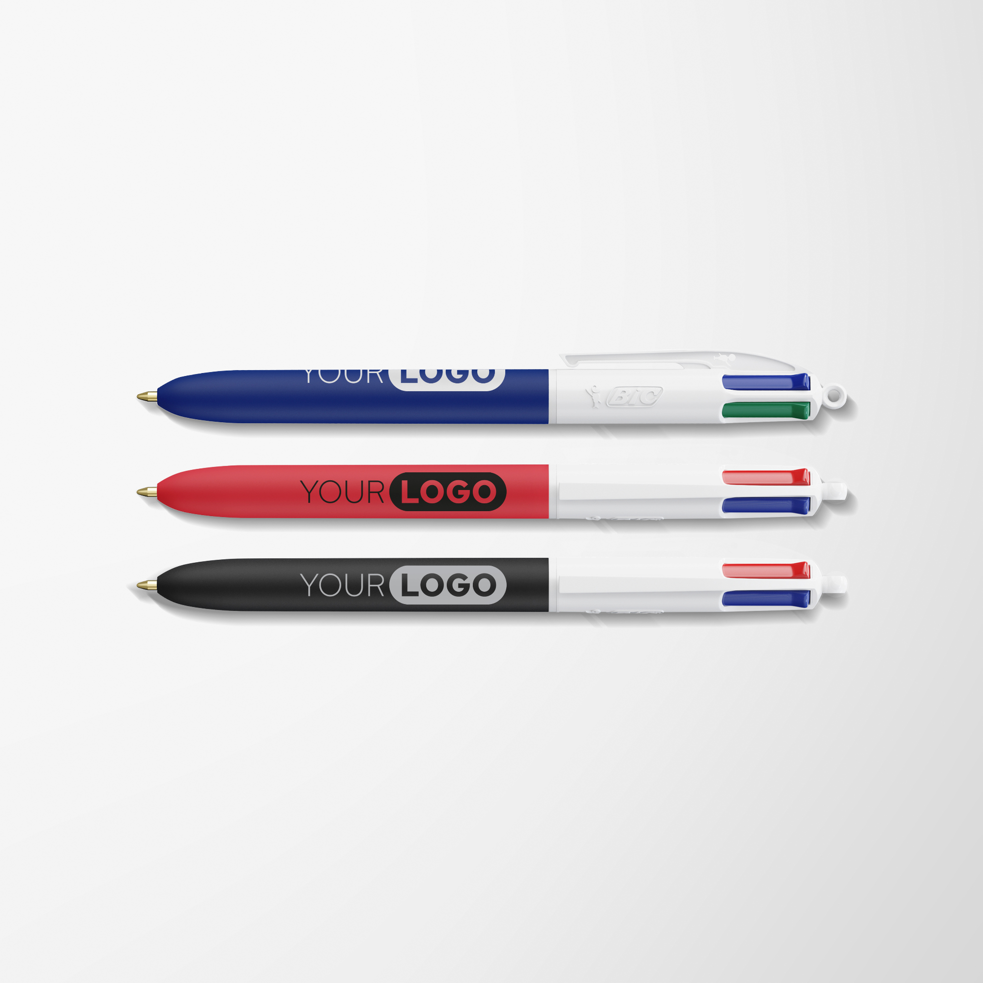 Stylo 4 couleurs soft touch BIC® Publicitaire | Pens.com