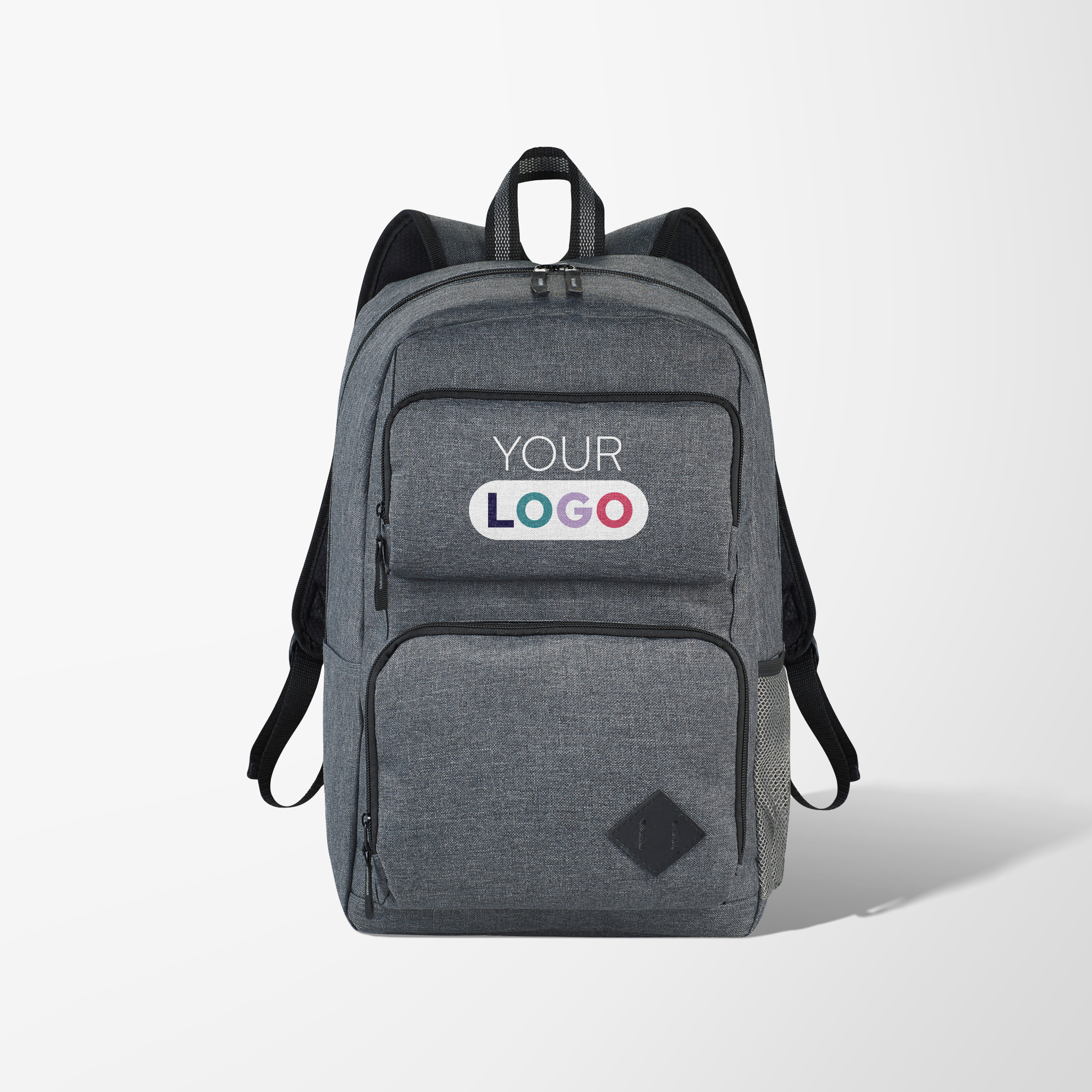 Personalise Full Colour Graphite Deluxe 15" Laptop Backpack with Text ...