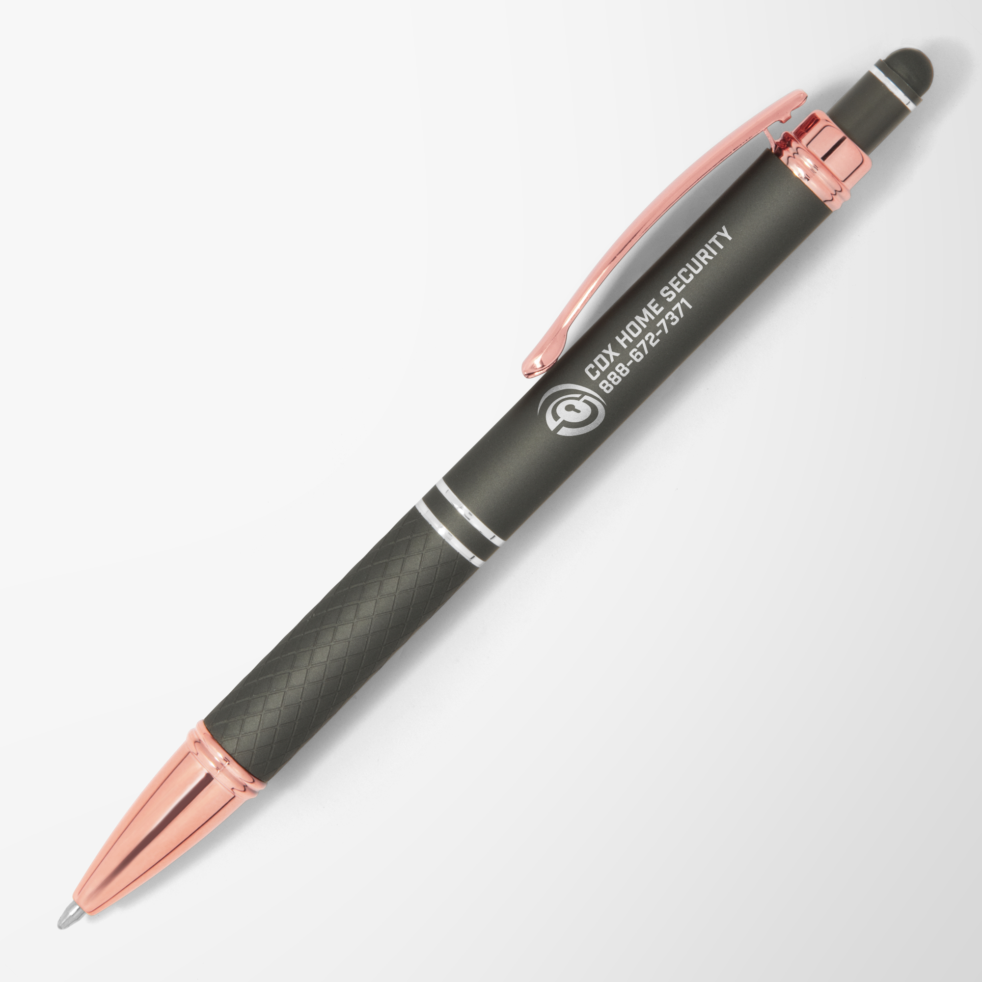 Personalise Mineral Diamond Pen with Rose Gold Trim with Text | Pens.com