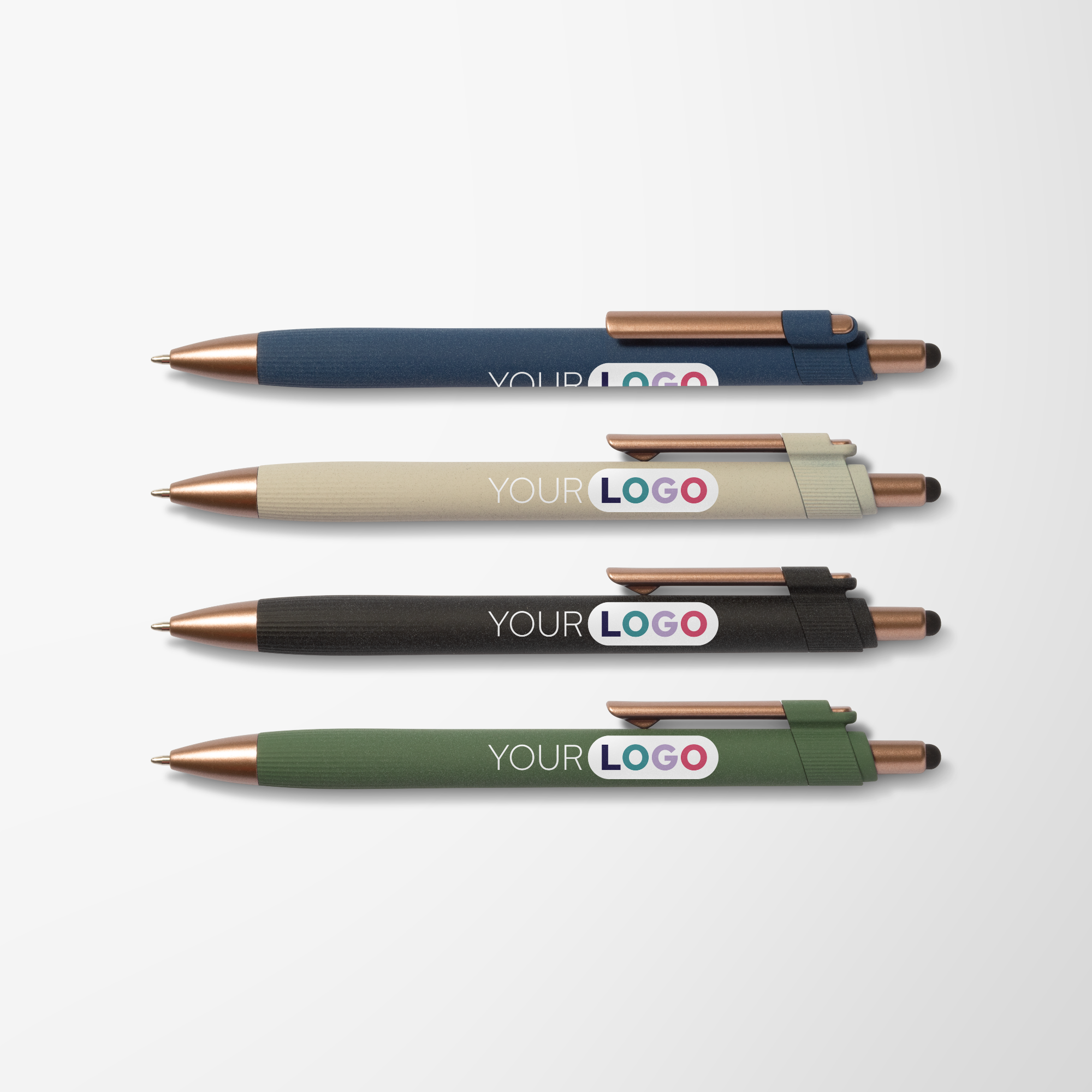 Custom Full Color Textured Soft Touch Monroe Pen with Bronze Trim ...