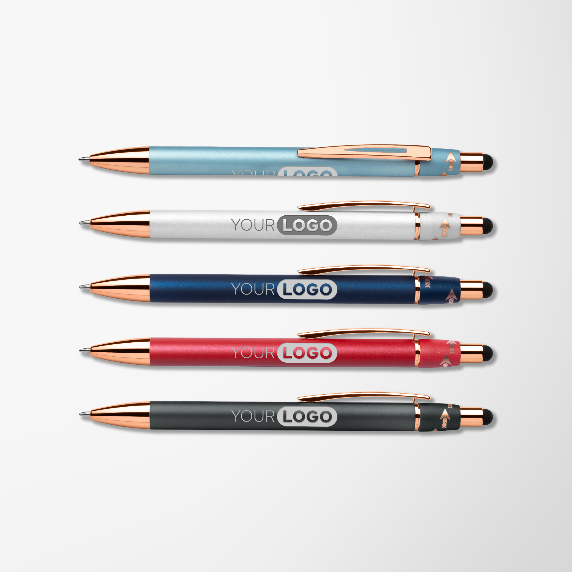 Promotional Engraved Pearlised Gyro Fidget Stylus Pen with Logo | Pens.com