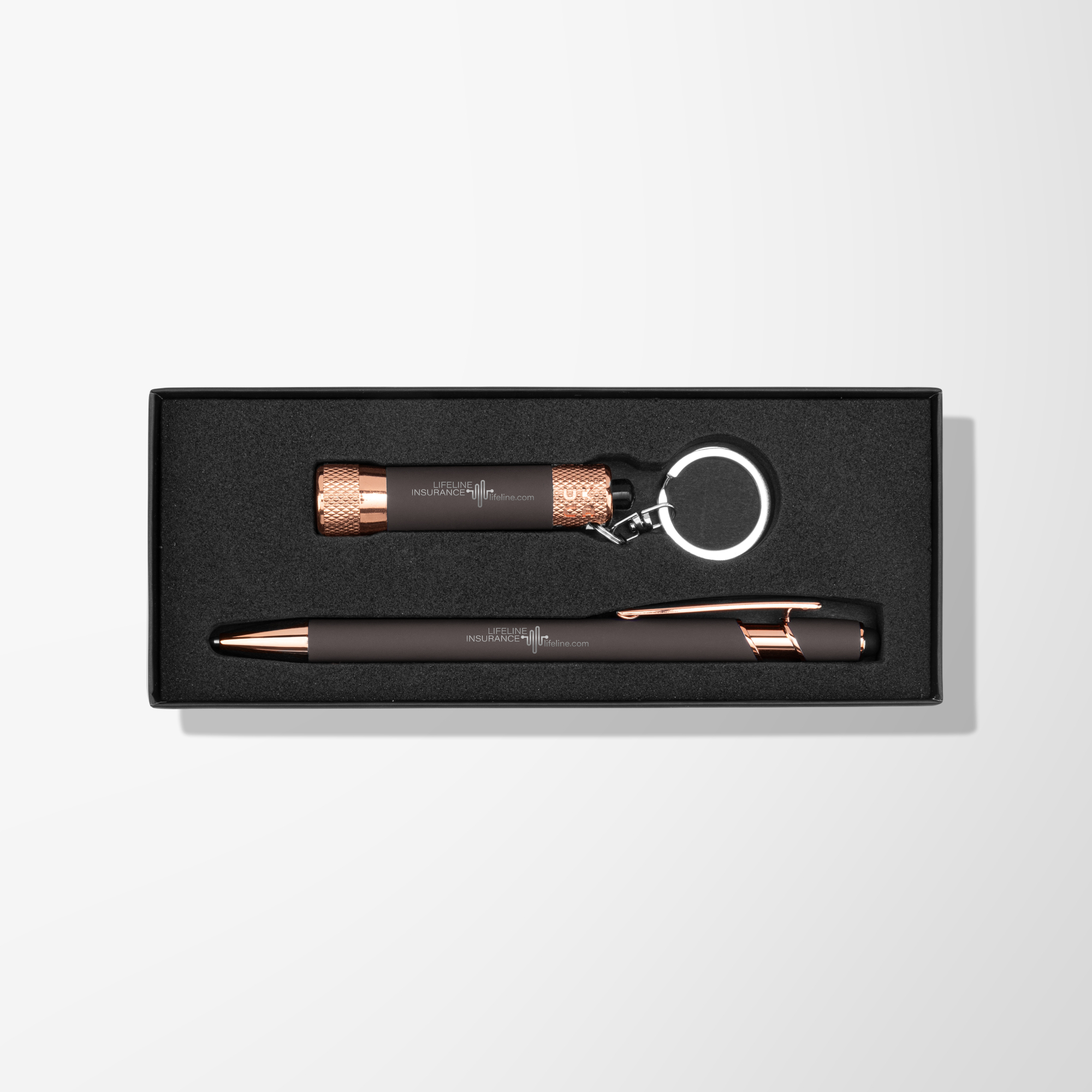 Personalise Rose Gold Alpha Gift Set in Criss-Cross Box with Text ...