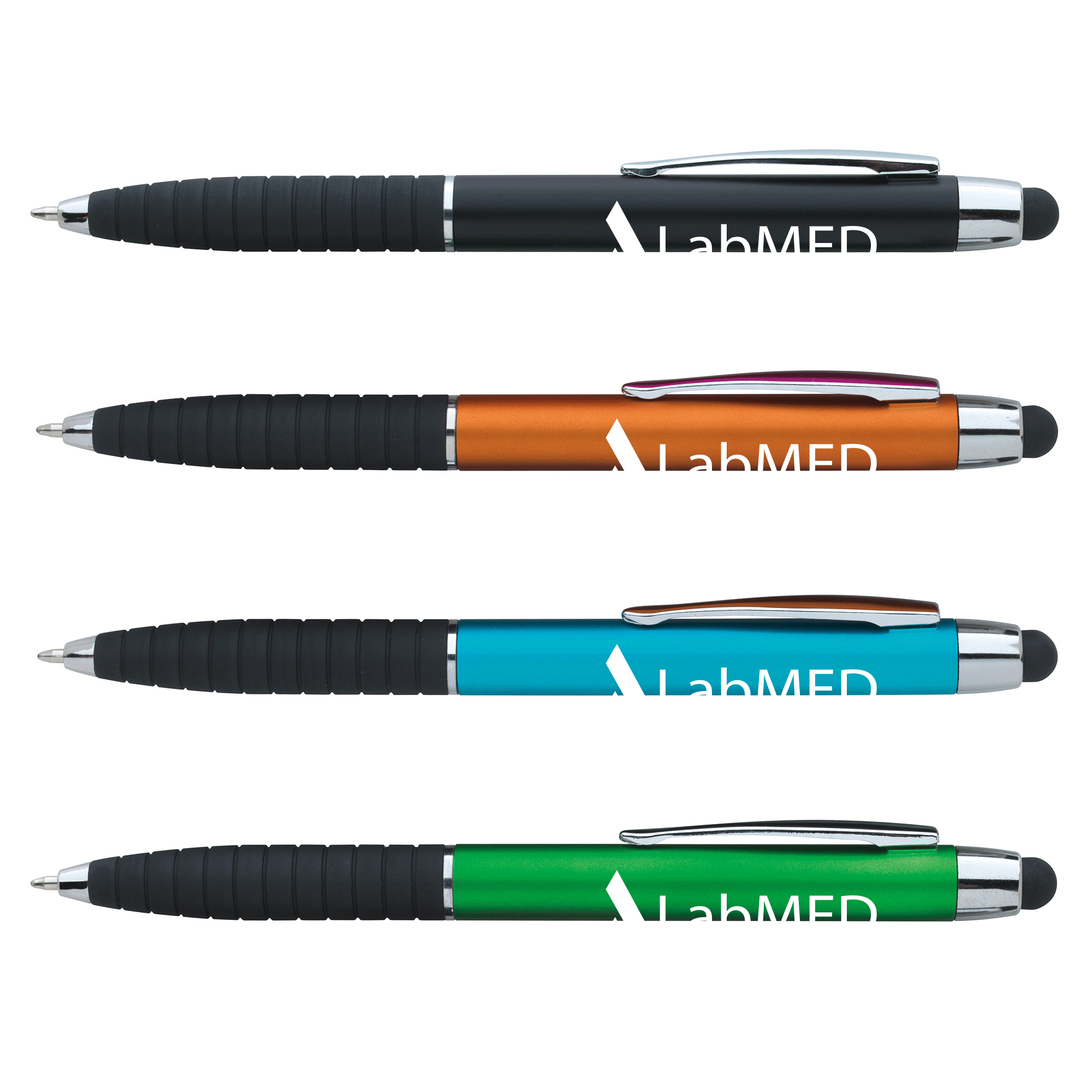 Custom Good Value™ Metallic Cool Grip Stylus Pen | Pens.com