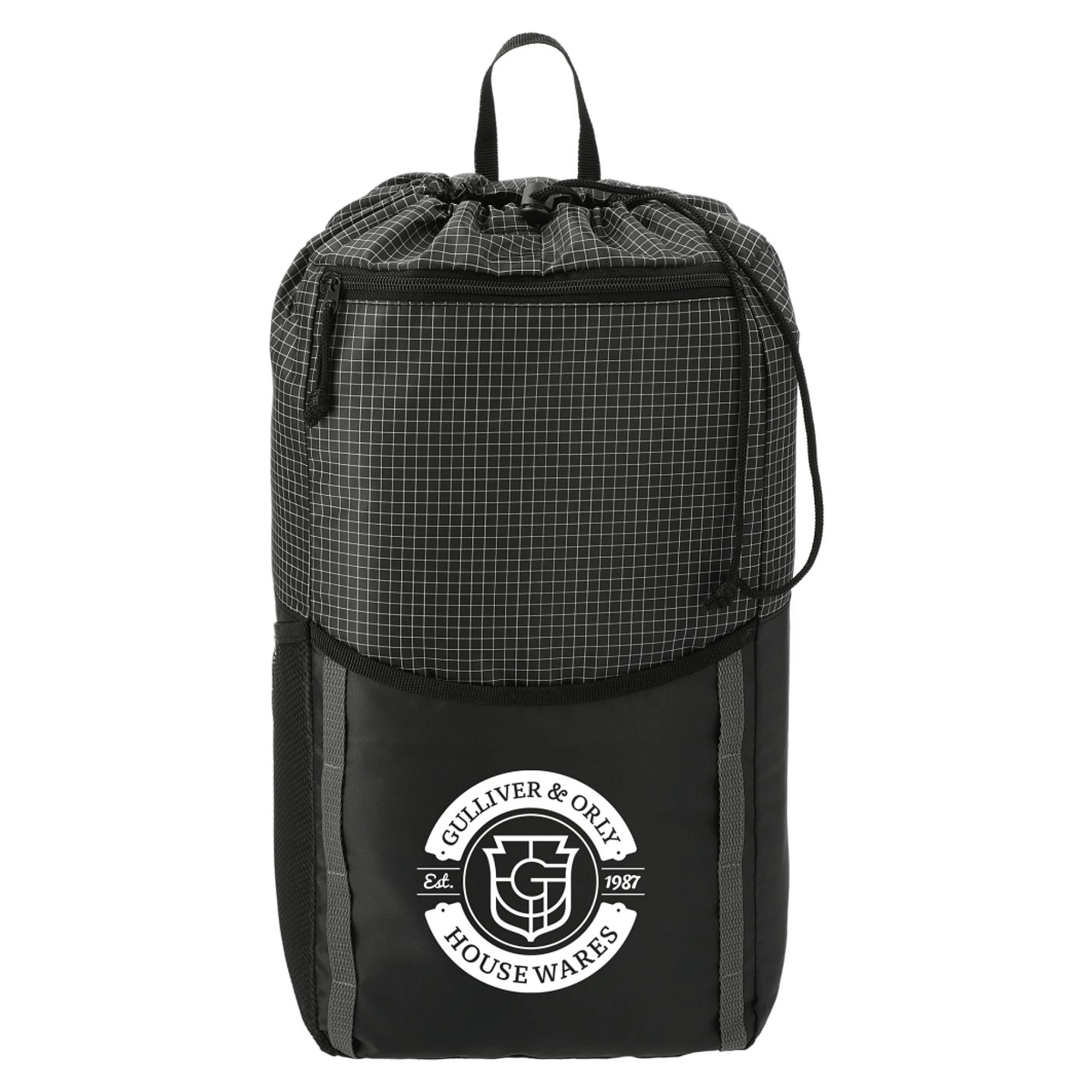 Custom 14L Grid Drawstring Backpack | Pens.com