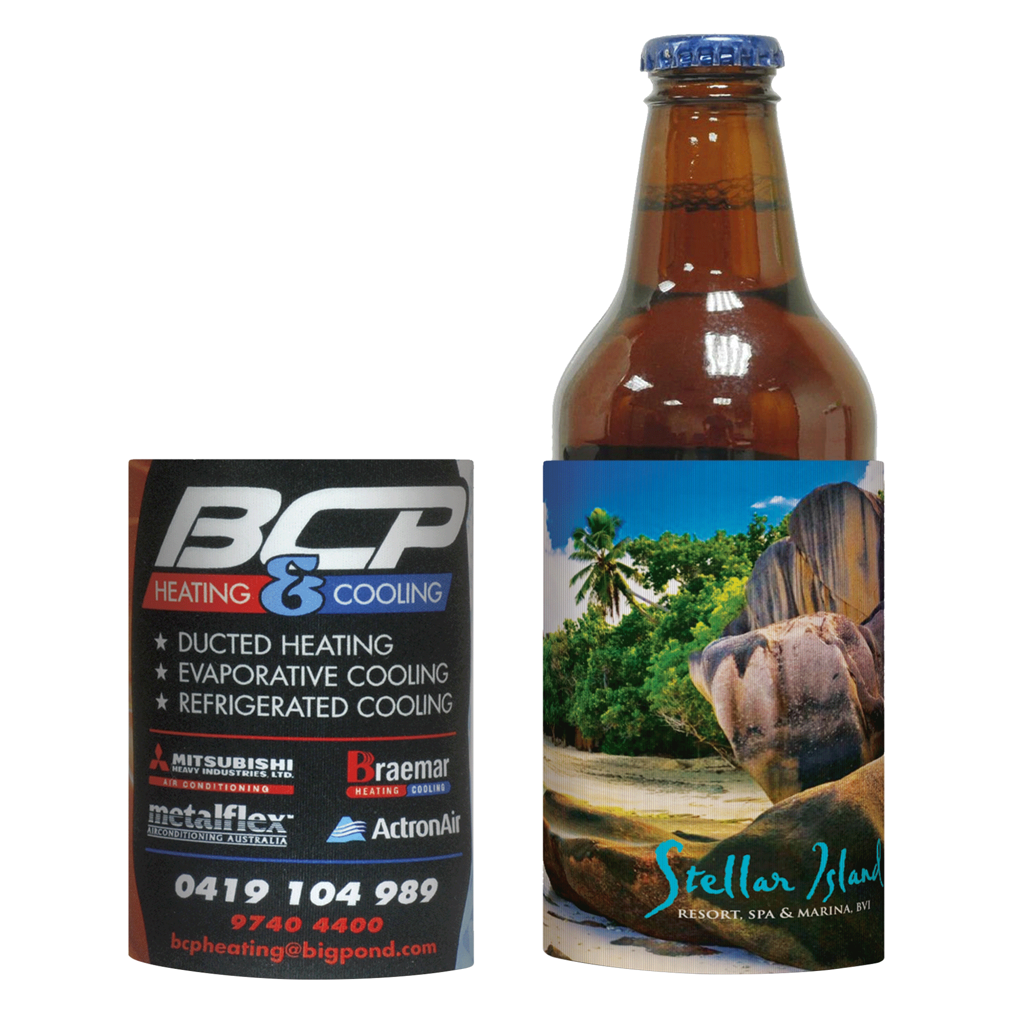 Personalise Full Colour Neoprene Farley Stubby Holder with Text | Pens.com