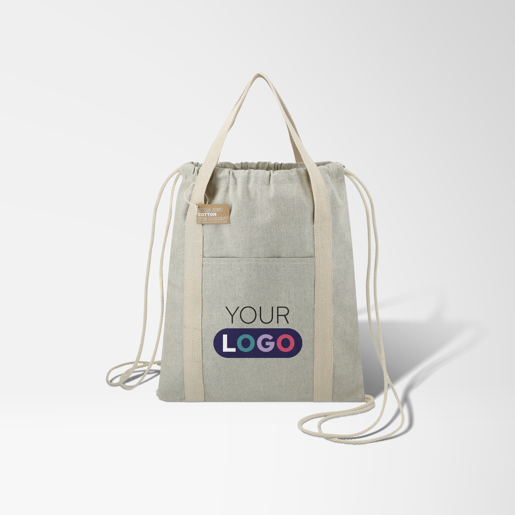 Custom Full Color Repose 5 oz. Recycled Cotton Drawstring Bag | Pens.com