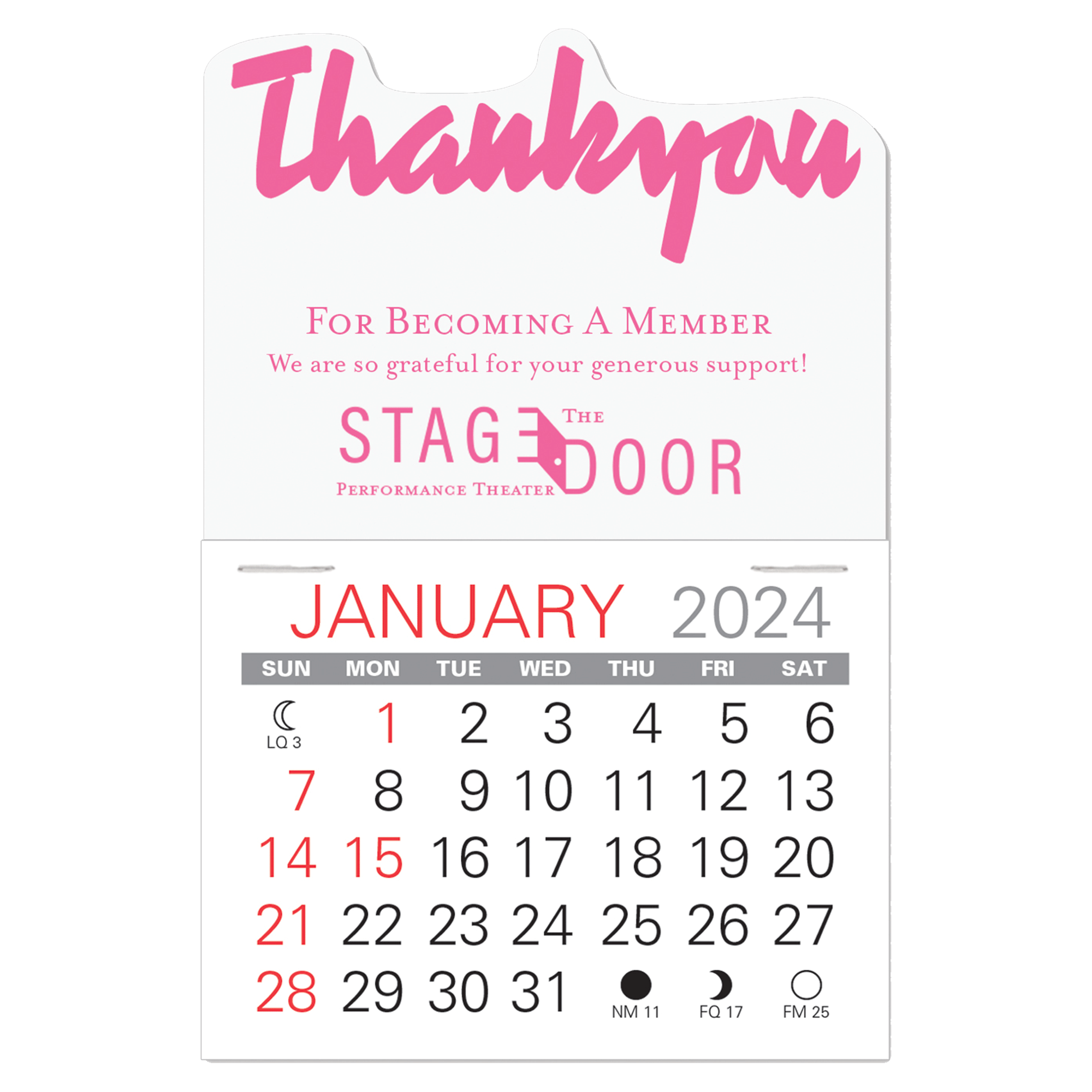 Custom Value Stick Calendar - Thank You | National Pen