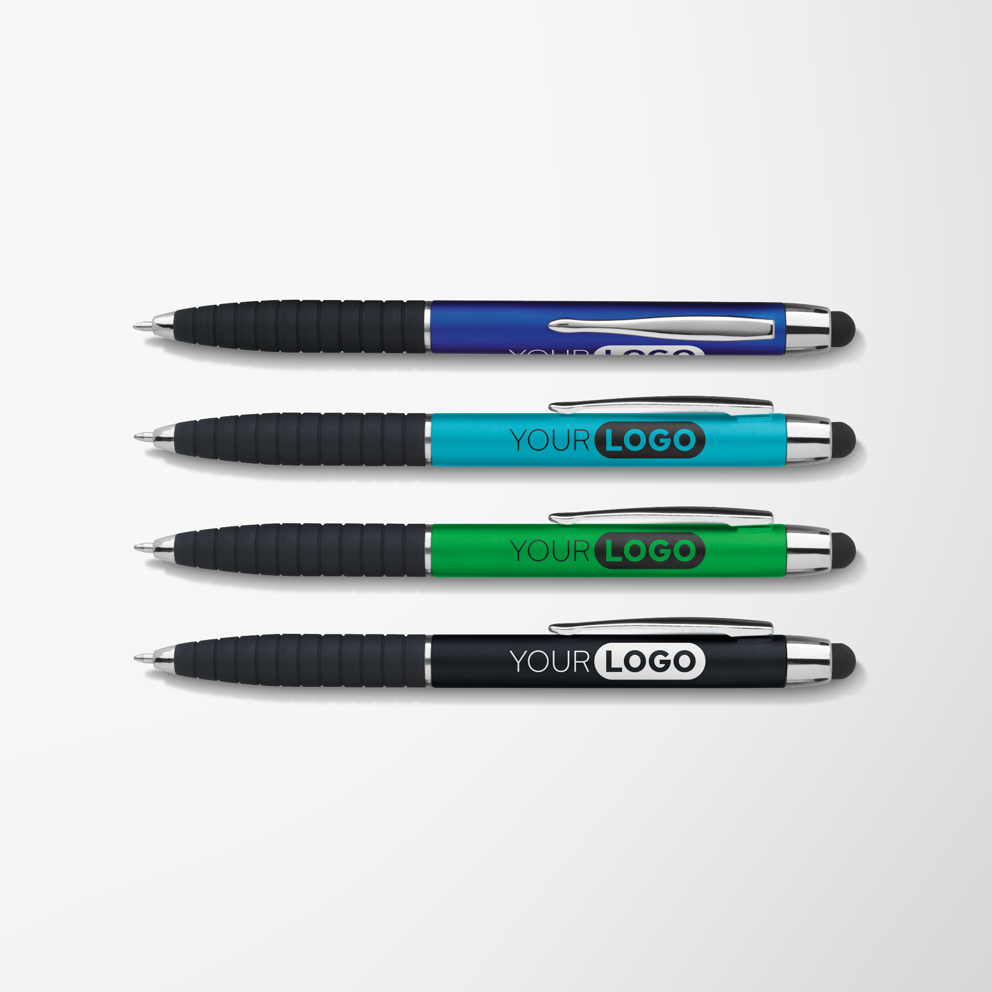 Custom Good Value™ Metallic Cool Grip Stylus Pen | Pens.com