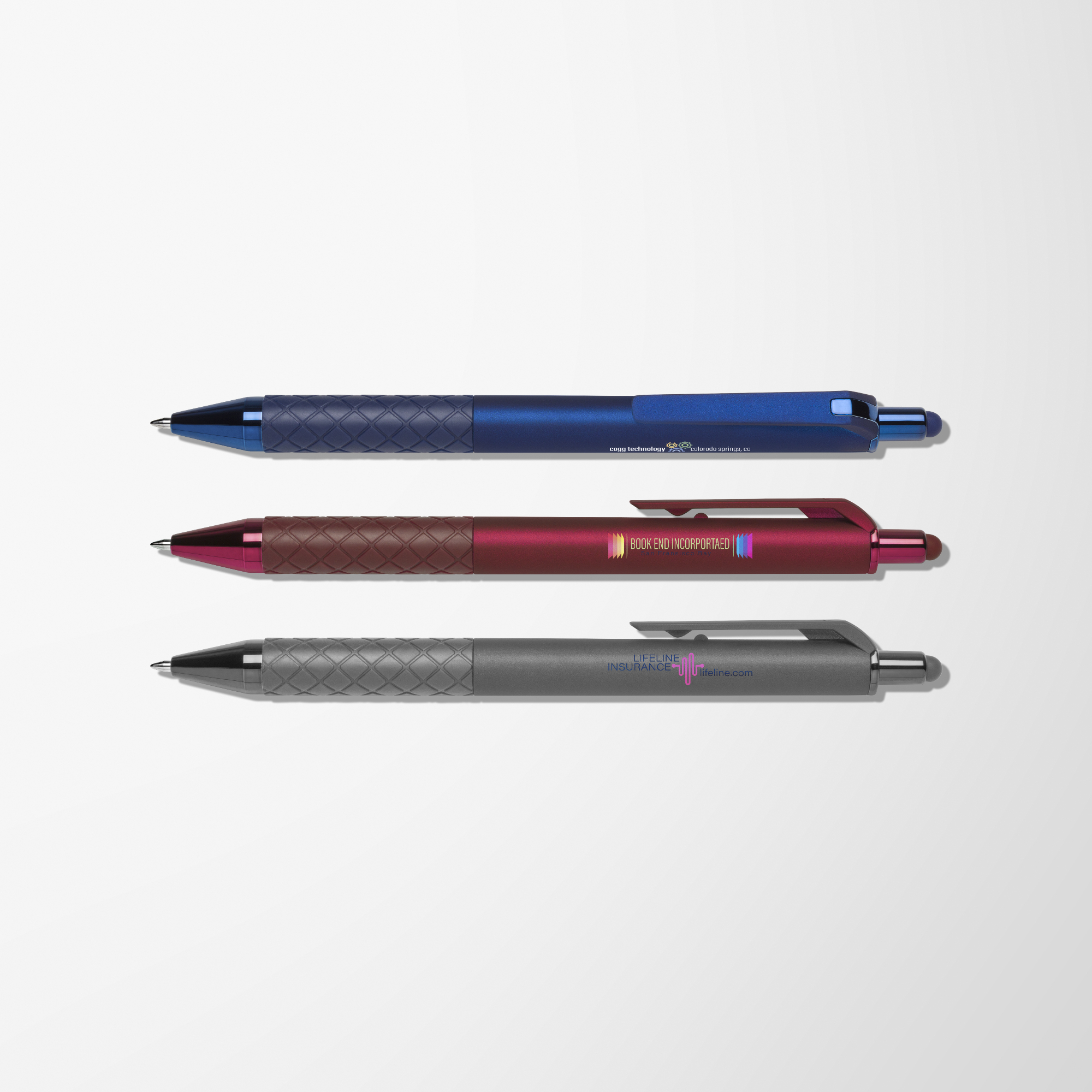 Stylo-stylet à encre gel Miles monochrome avec impression en couleur ...