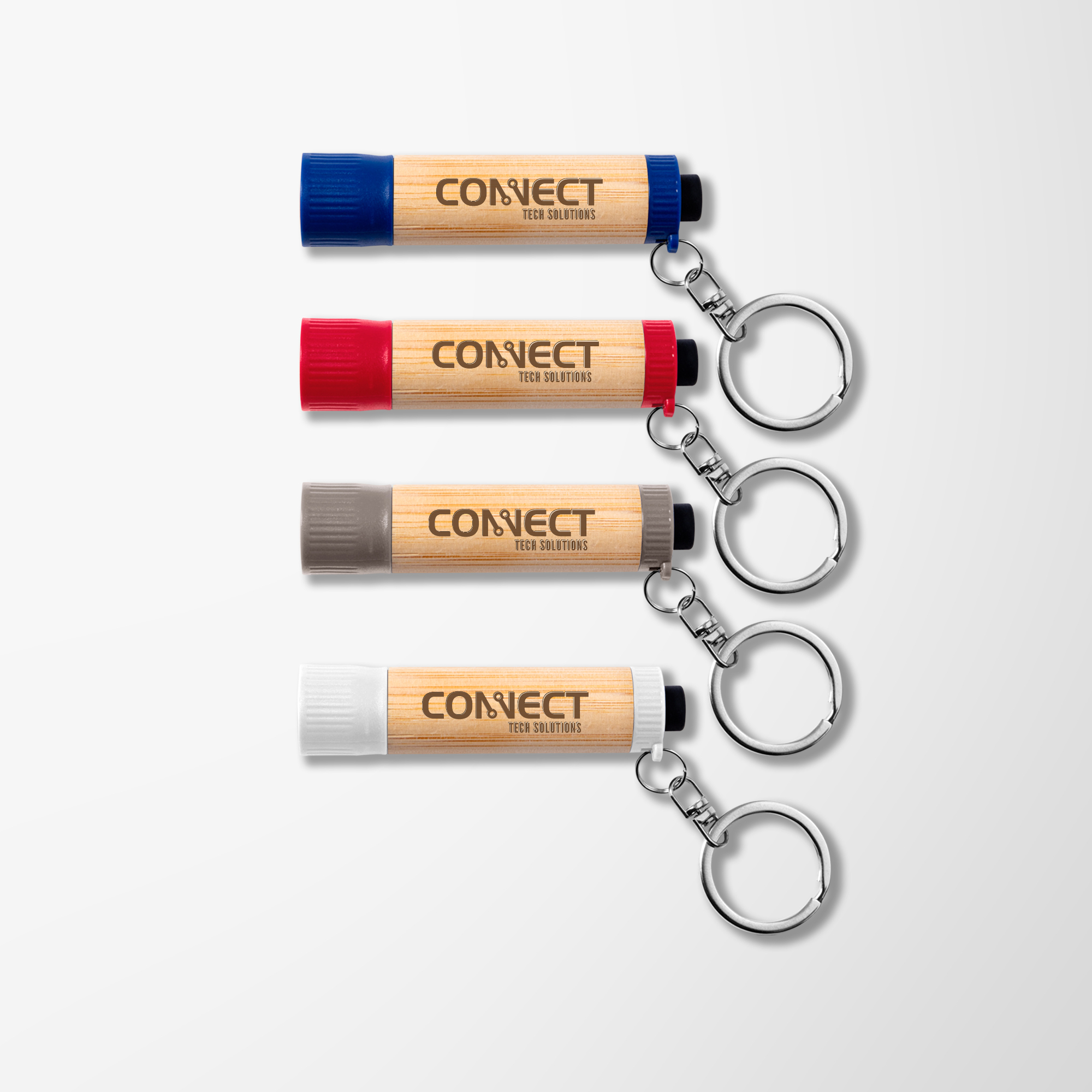 Custom Engraved Bamboo 3 LED Flashlight Keychain | Pens.com