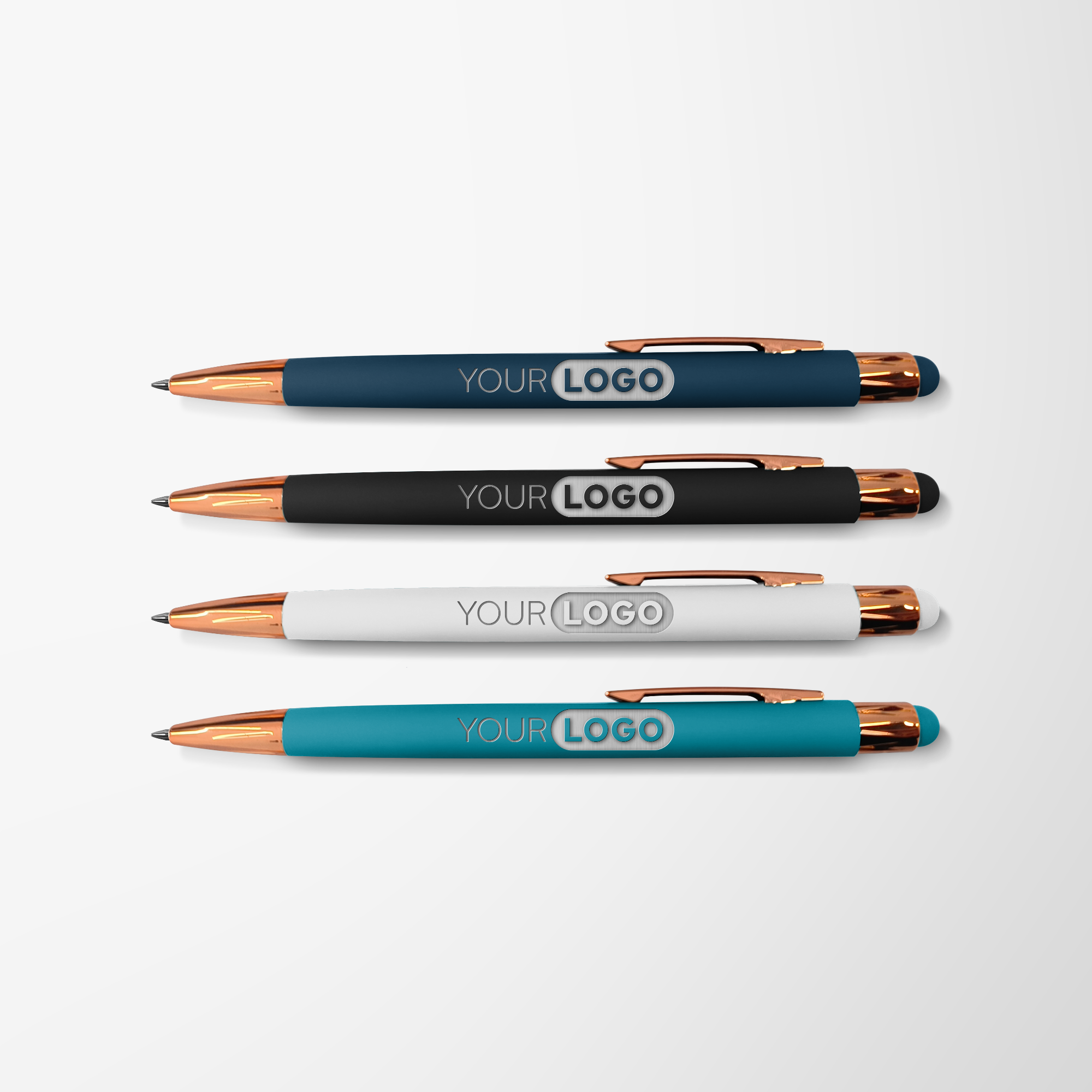 Custom Engraved Soft Touch Joni Pen with Rose Gold Trim | Pens.com