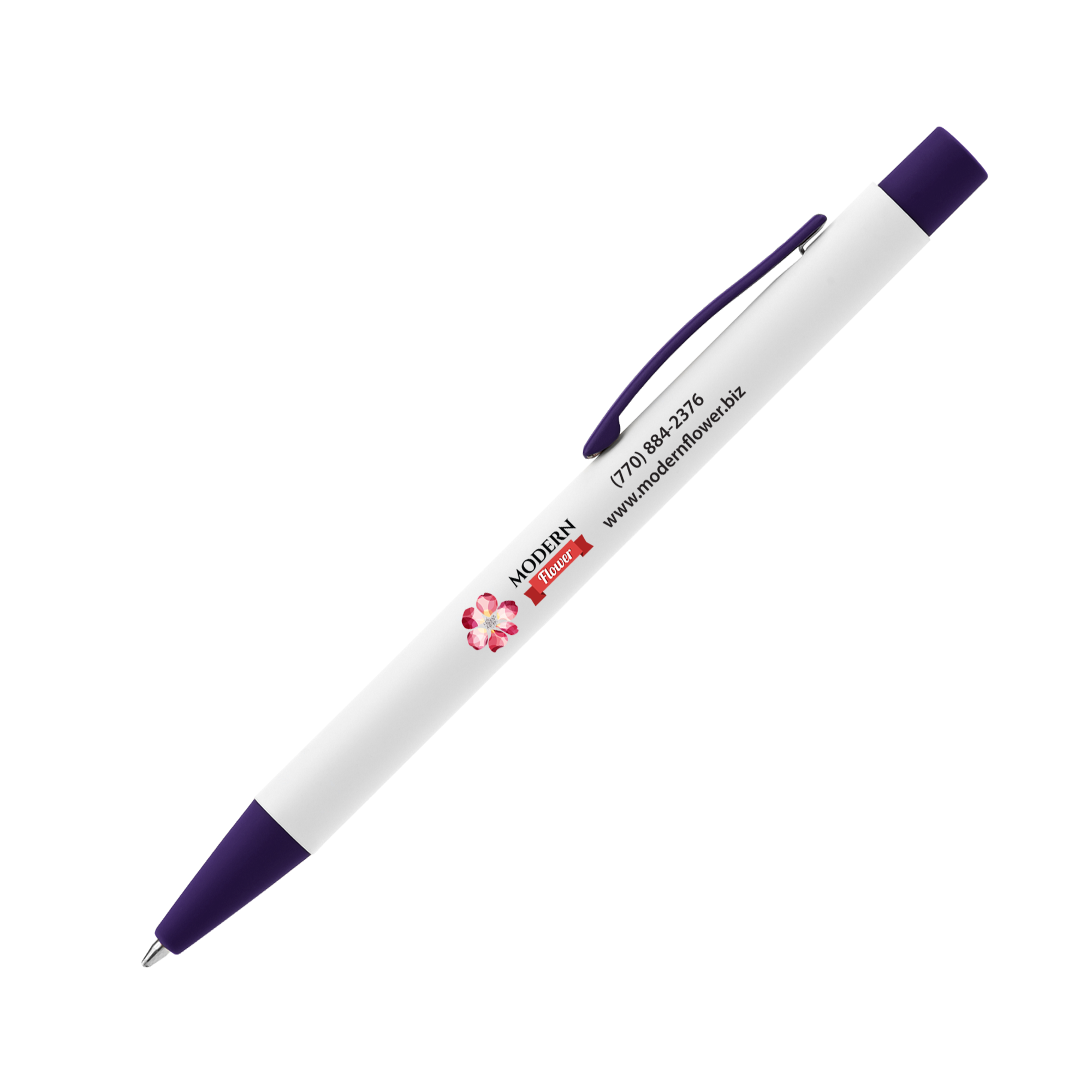 Personalise Full Colour Inkjet White Arlington Pen with Text | Pens.com