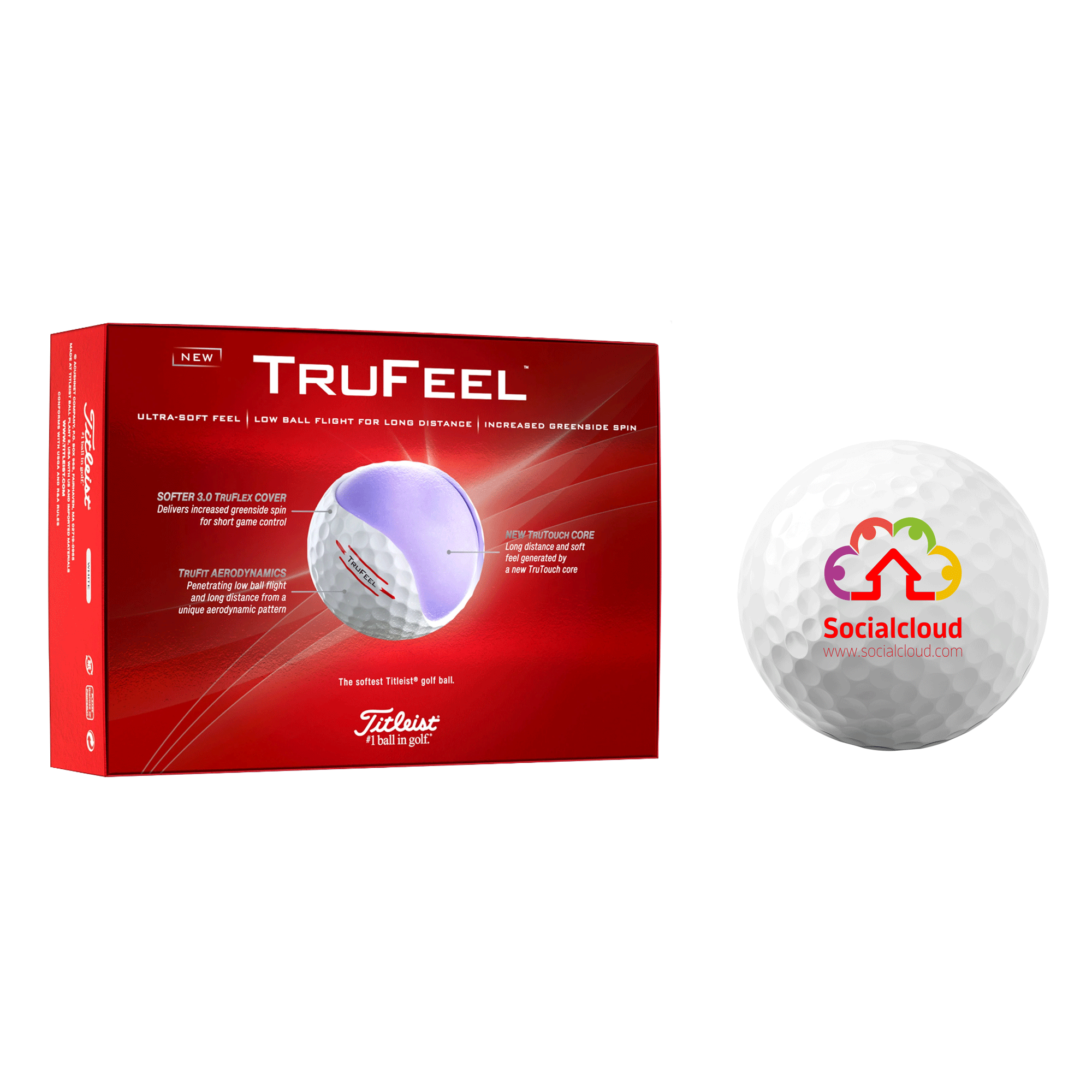 Custom Full Color Titleist® 12-Pack TruFeel™ Golf Balls Std Serv | Pens.com
