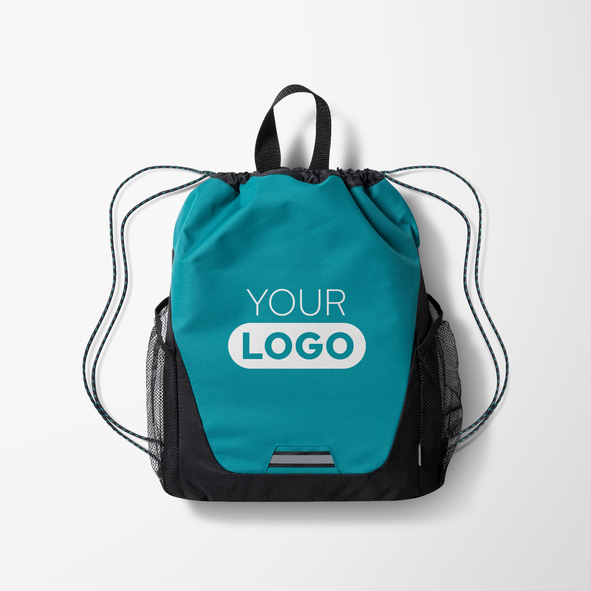 Custom Indio Recycled Polyester Drawstring Backpack | Pens.com