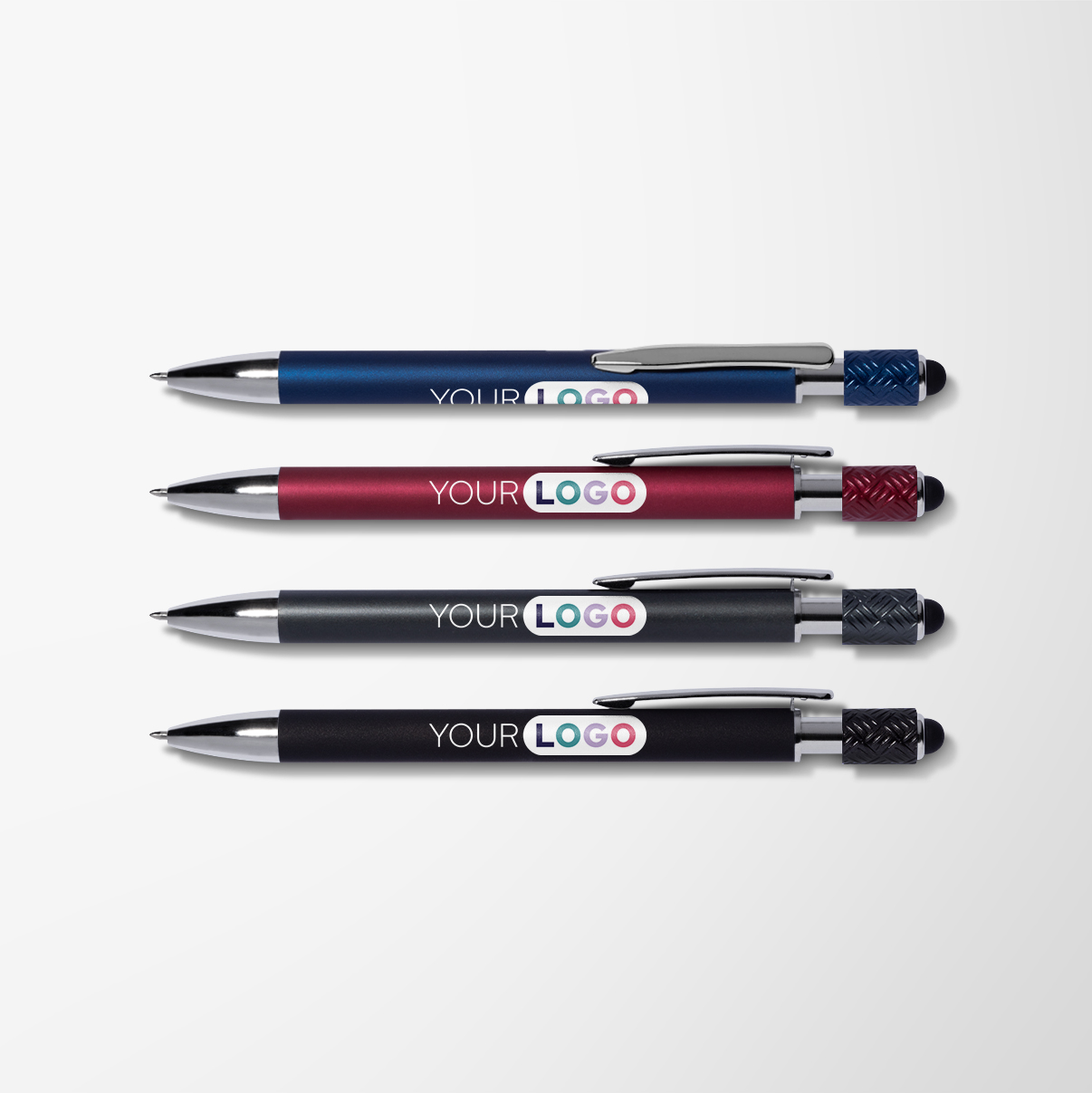 Custom Full Color Soft Touch Compass Fidget Stylus Pen | Pens.com