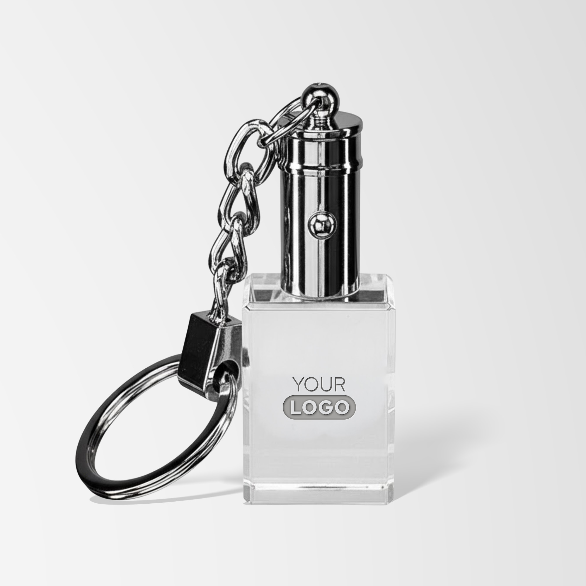 Promotional Engraved Optical Crystal LED Keyring with Logo | Pens.com