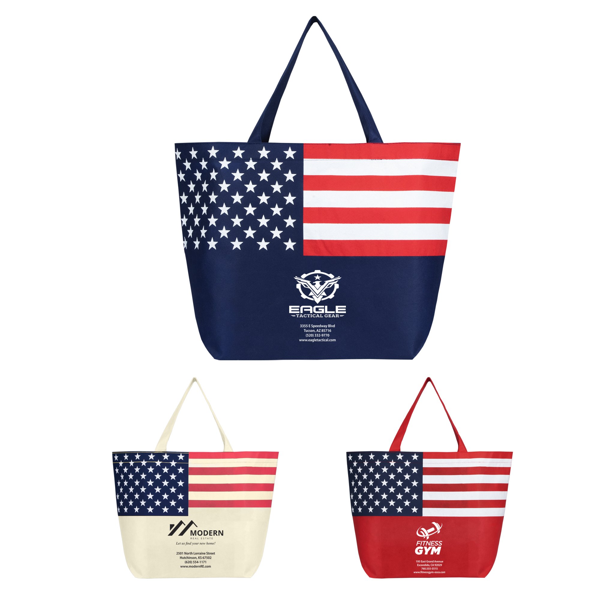 Custom Tote Bag with Patriotic Flag (No Minimum) | Pens.com