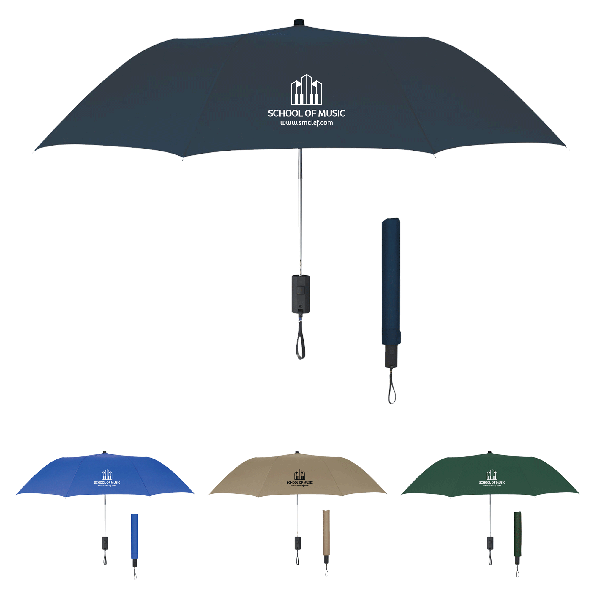 Custom 44'' Arc Auto-Open Folding Umbrella | Pens.com CA