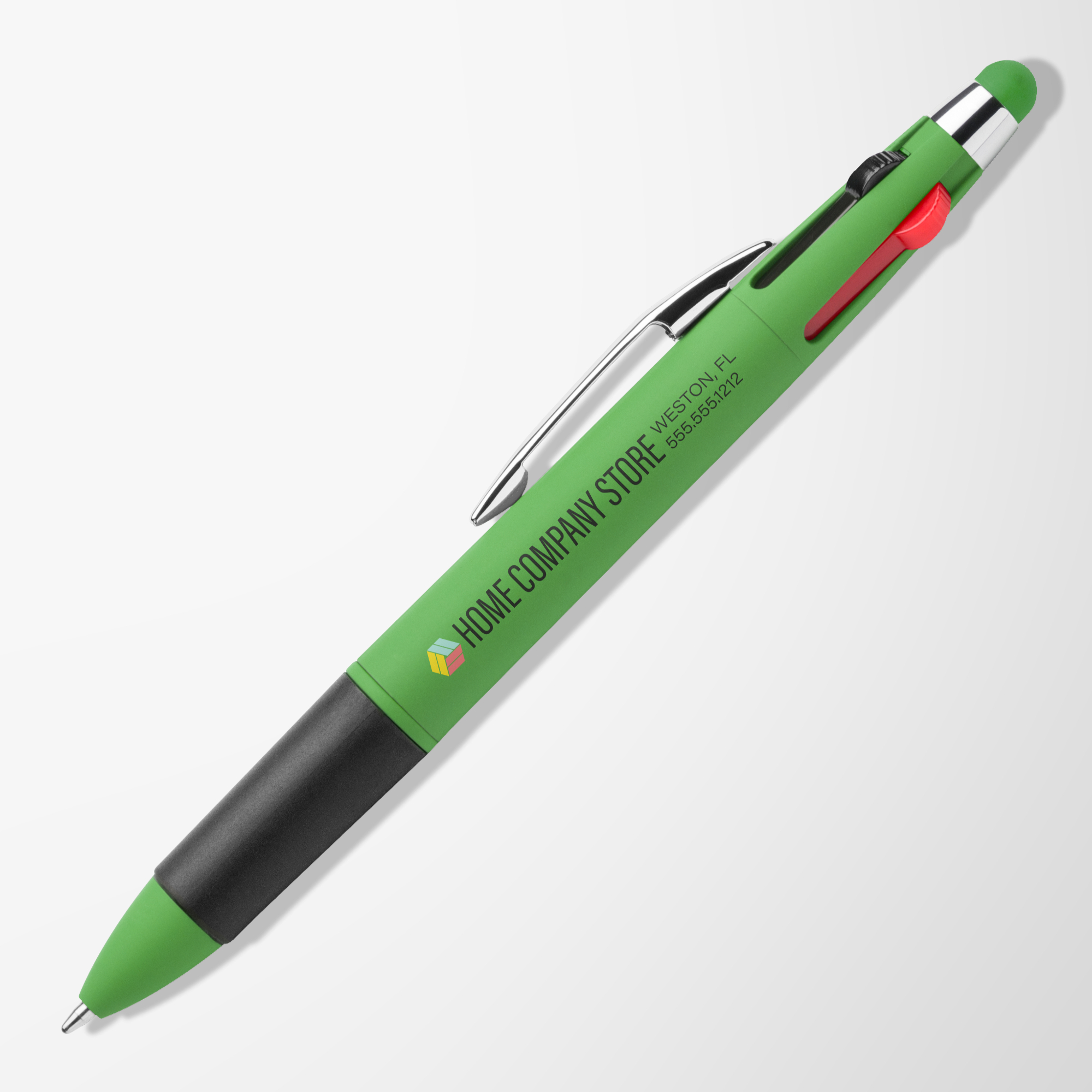 Personalise Full Colour Soft Touch Lucina 4-Ink Stylus Pen with Text ...