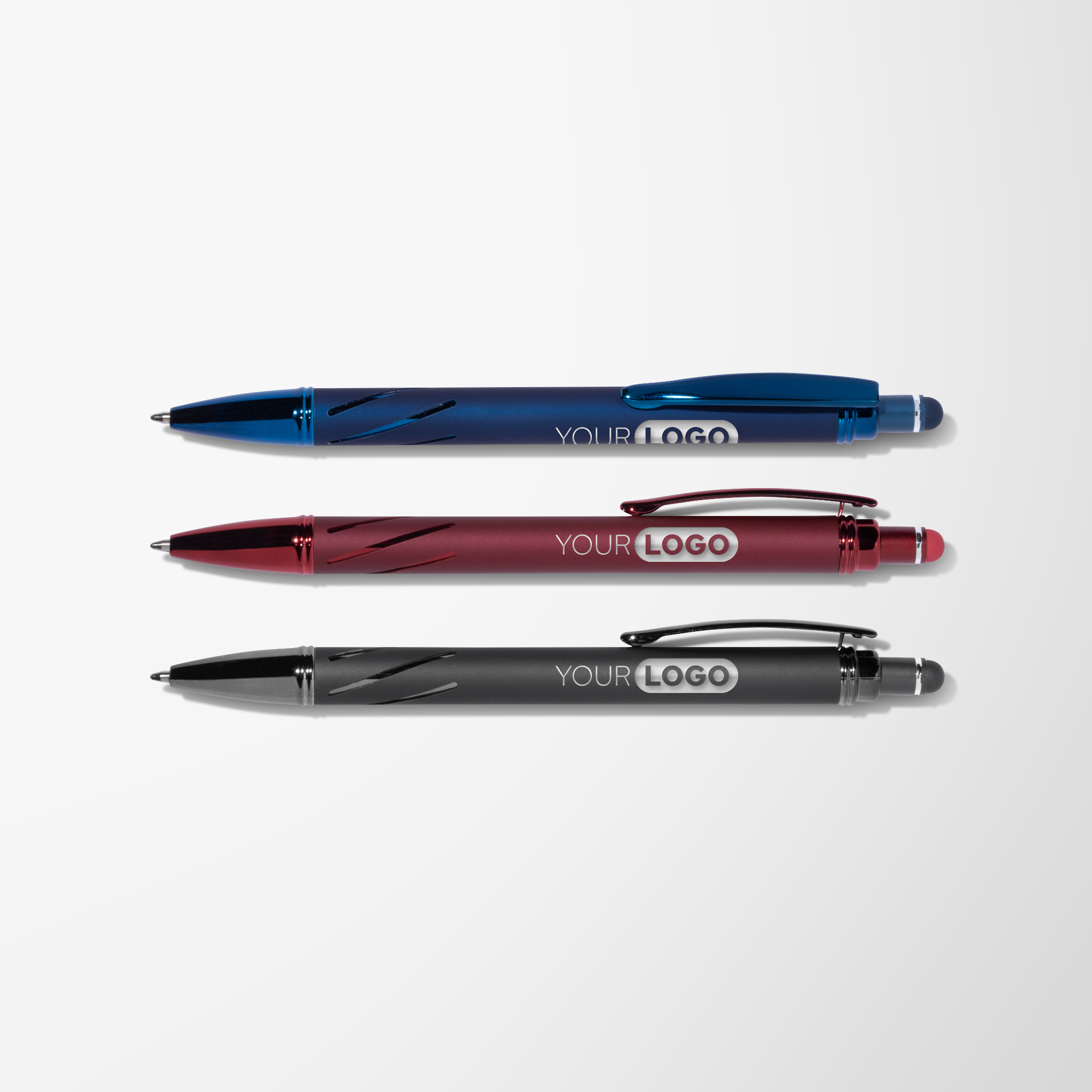 Personalise Engraved Monochrome Diamond Stylus Pen with Shiny Grip with ...