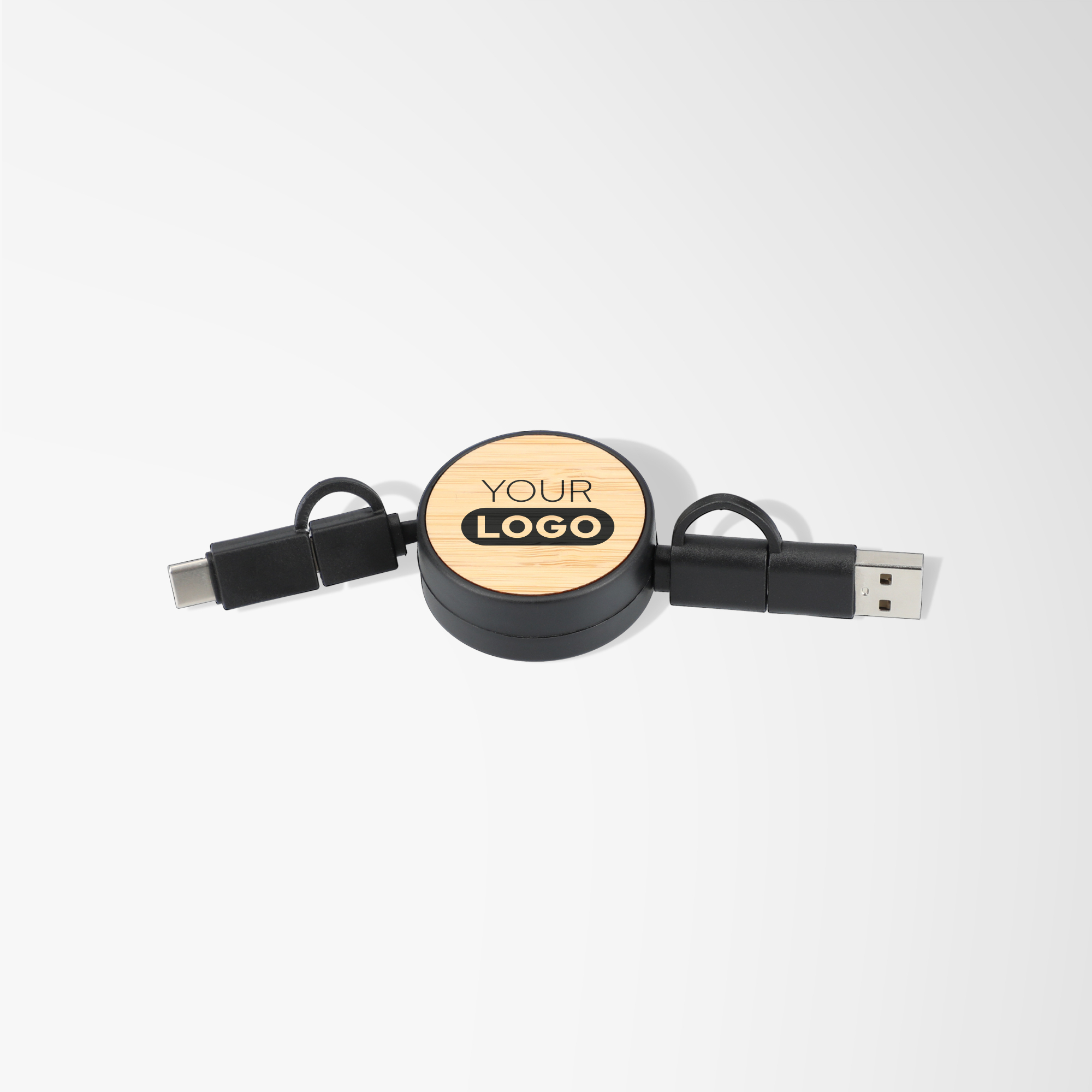 Custom Bamboo Torin Retractable 5-in-1 Charging Cable | Pens.com