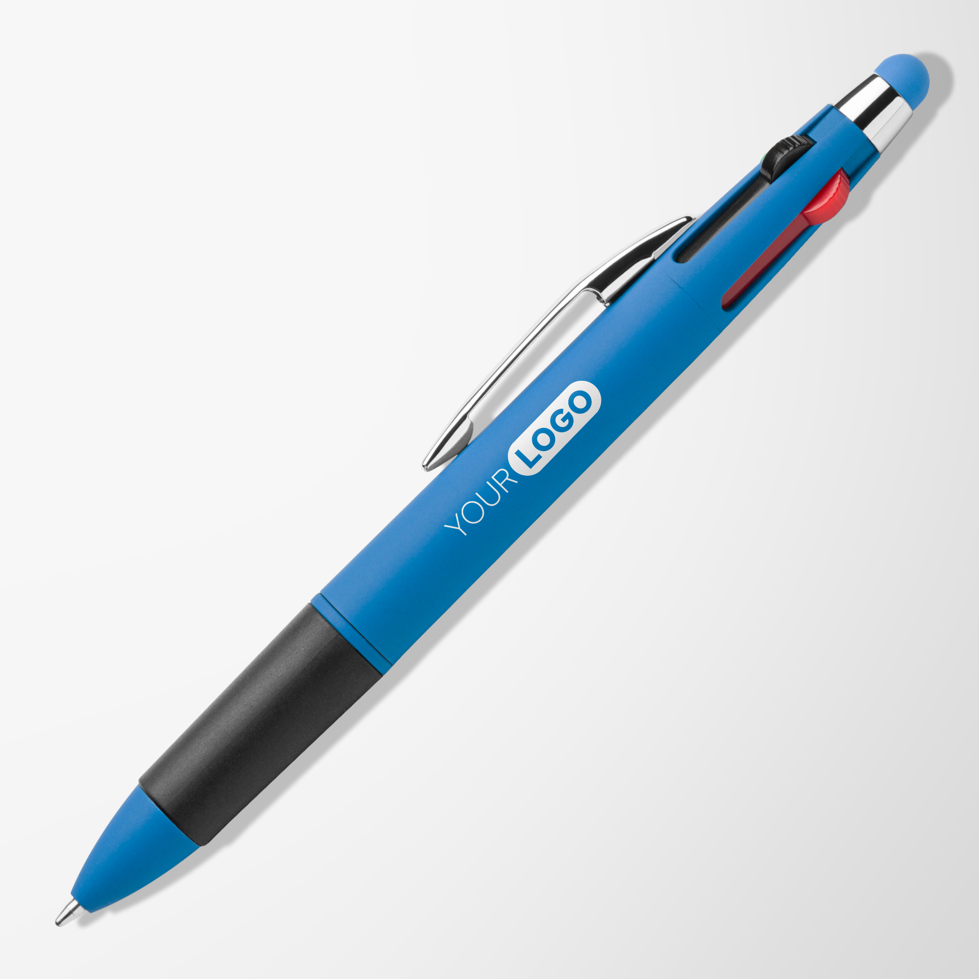 Custom Soft Touch Lucina 4-Ink Stylus Pen | Pens.com