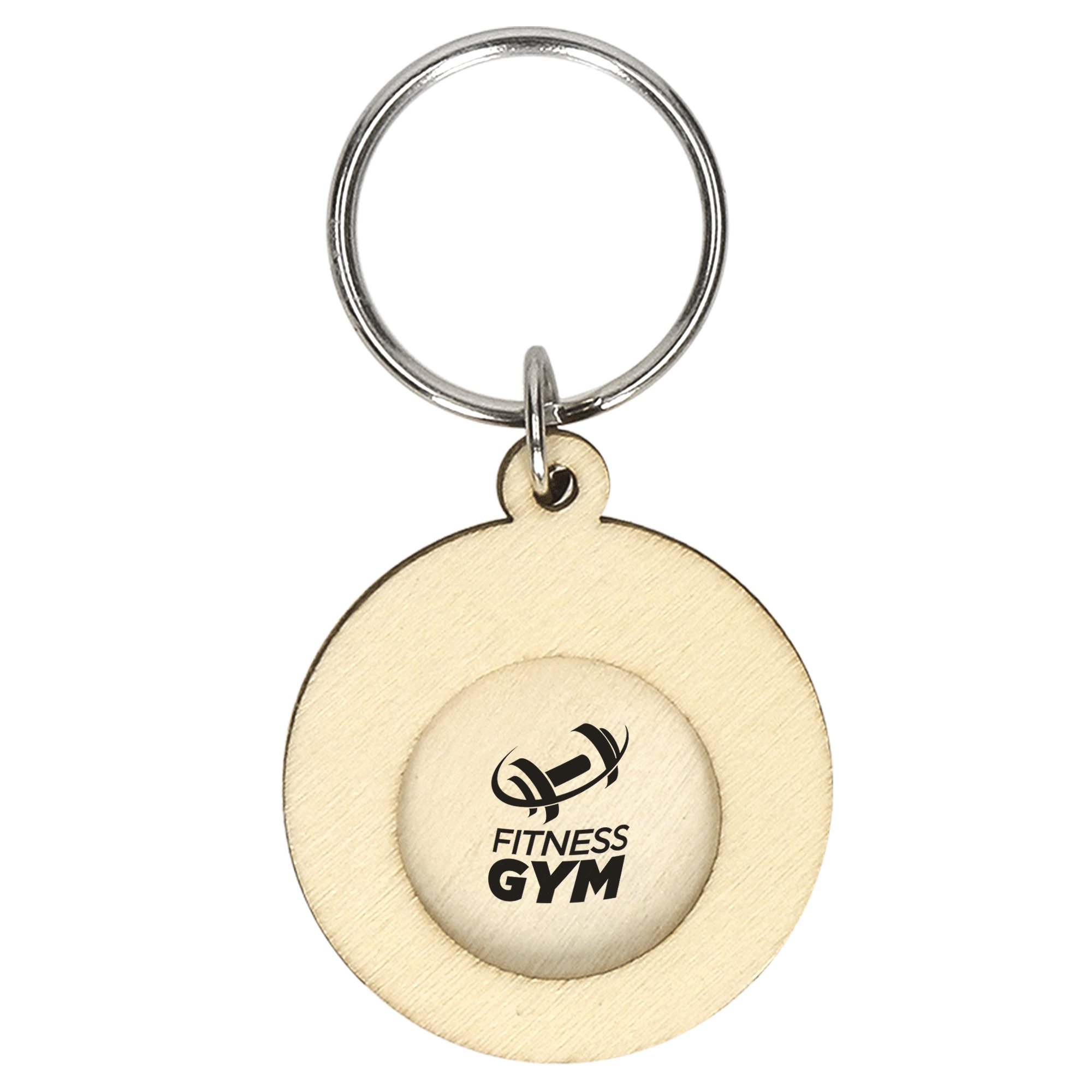 Promotional Engraved Commute Wood Keyring & Trolley Token with Logo ...