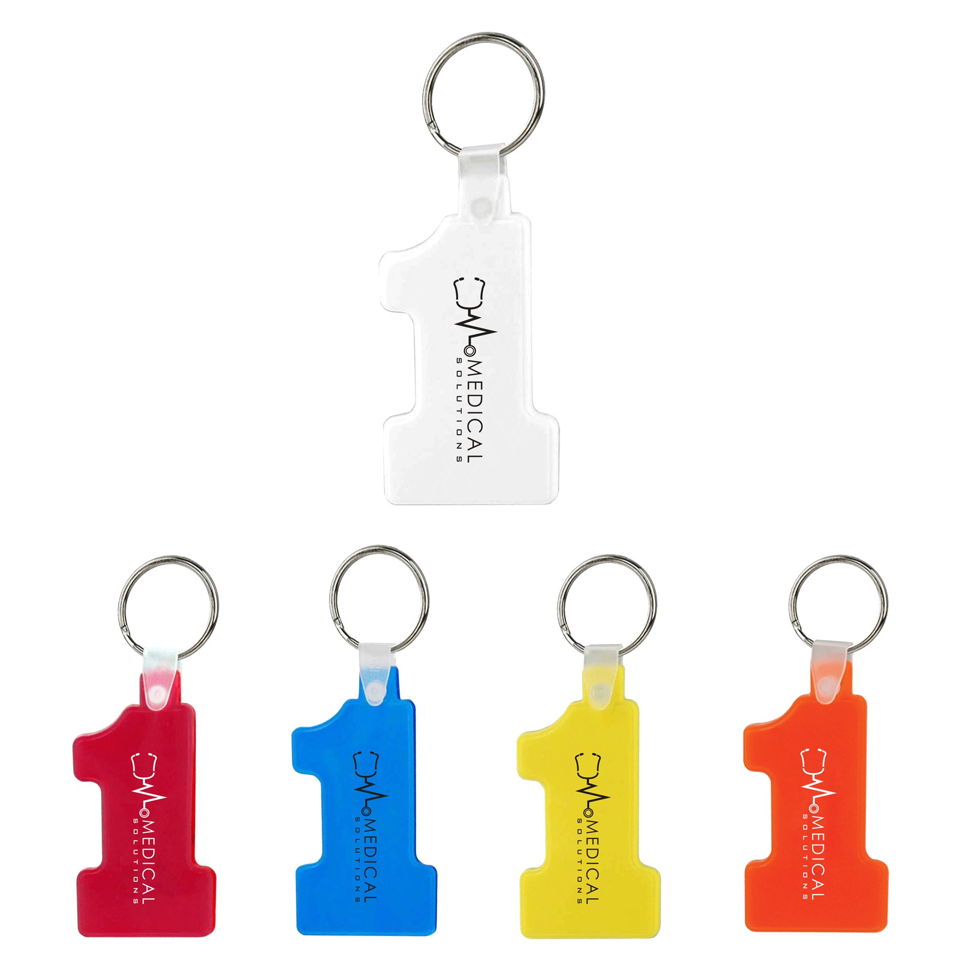 Custom Soft Keytags - Number One | Pens.com