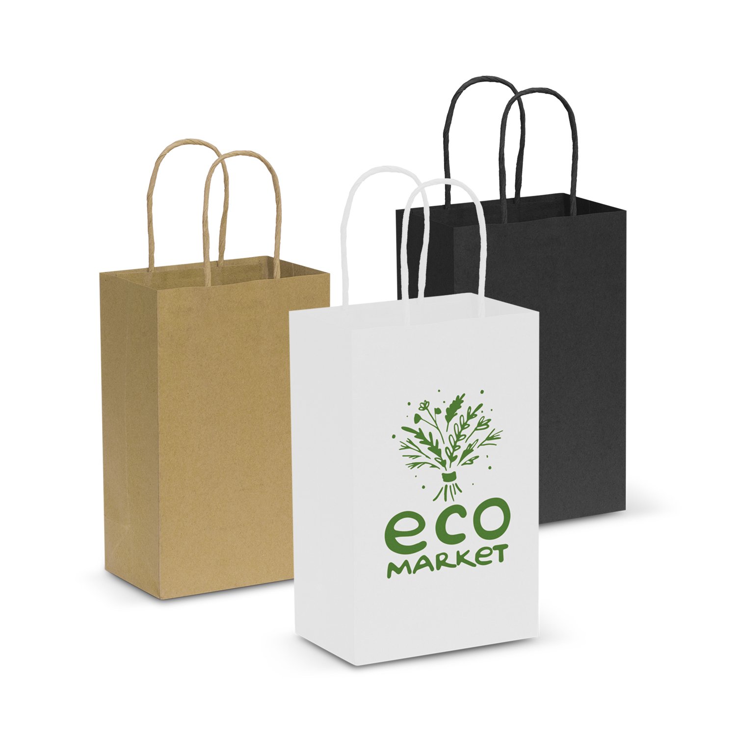 Personalise 21x 13.3 cm Cari Kraft Paper Bag with Text | Pens.com