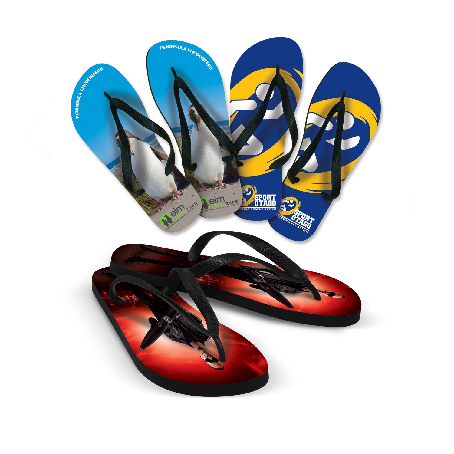 Personalise Full Colour Flip Flop Sandals with Text | Pens.com