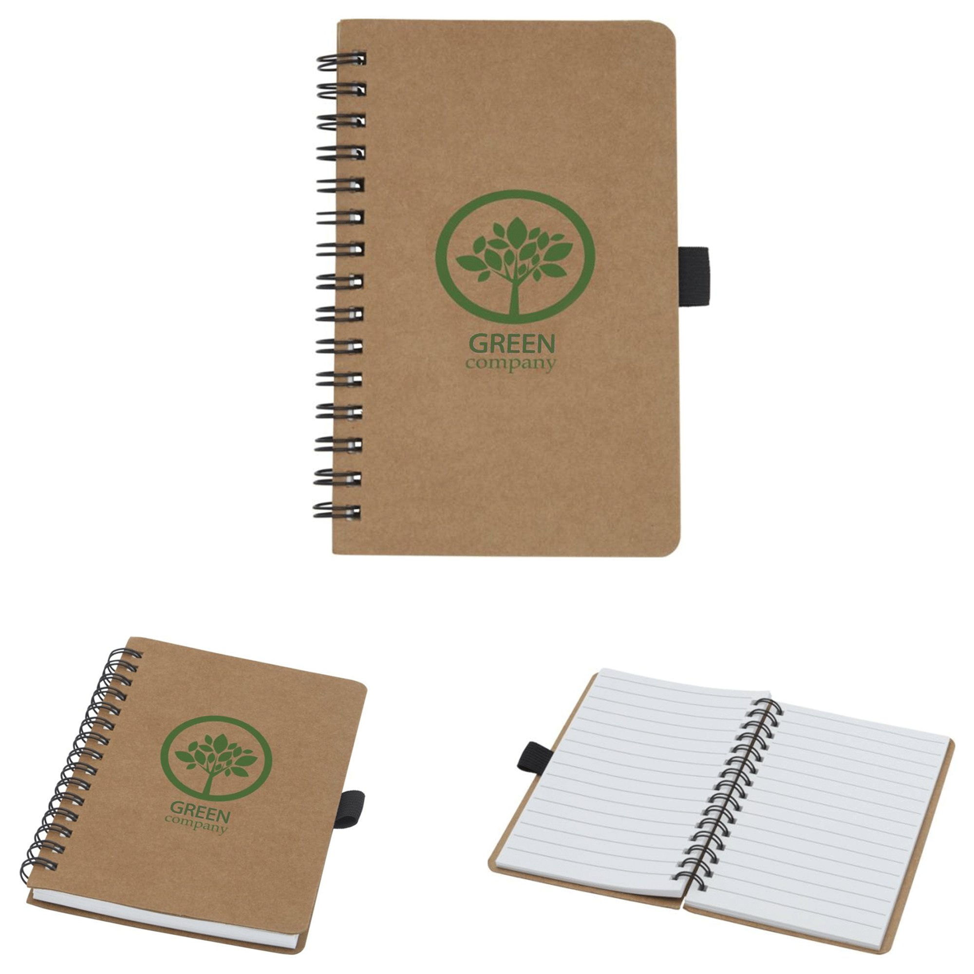 Promotional Cobble A6 wire-o recycled cardboard notebook with stone ...