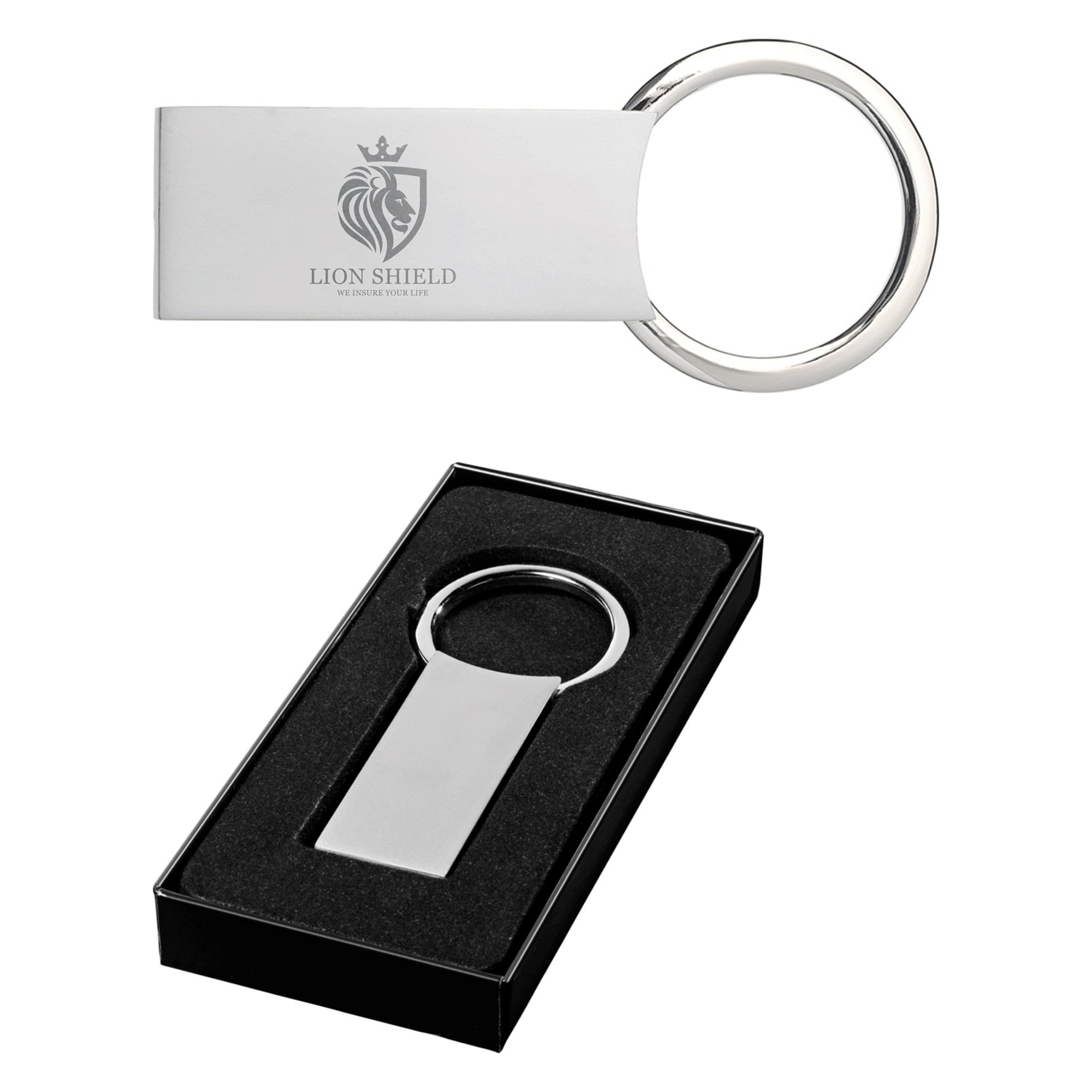 Promotional Omar rectangular keychain with Logo | Pens.com