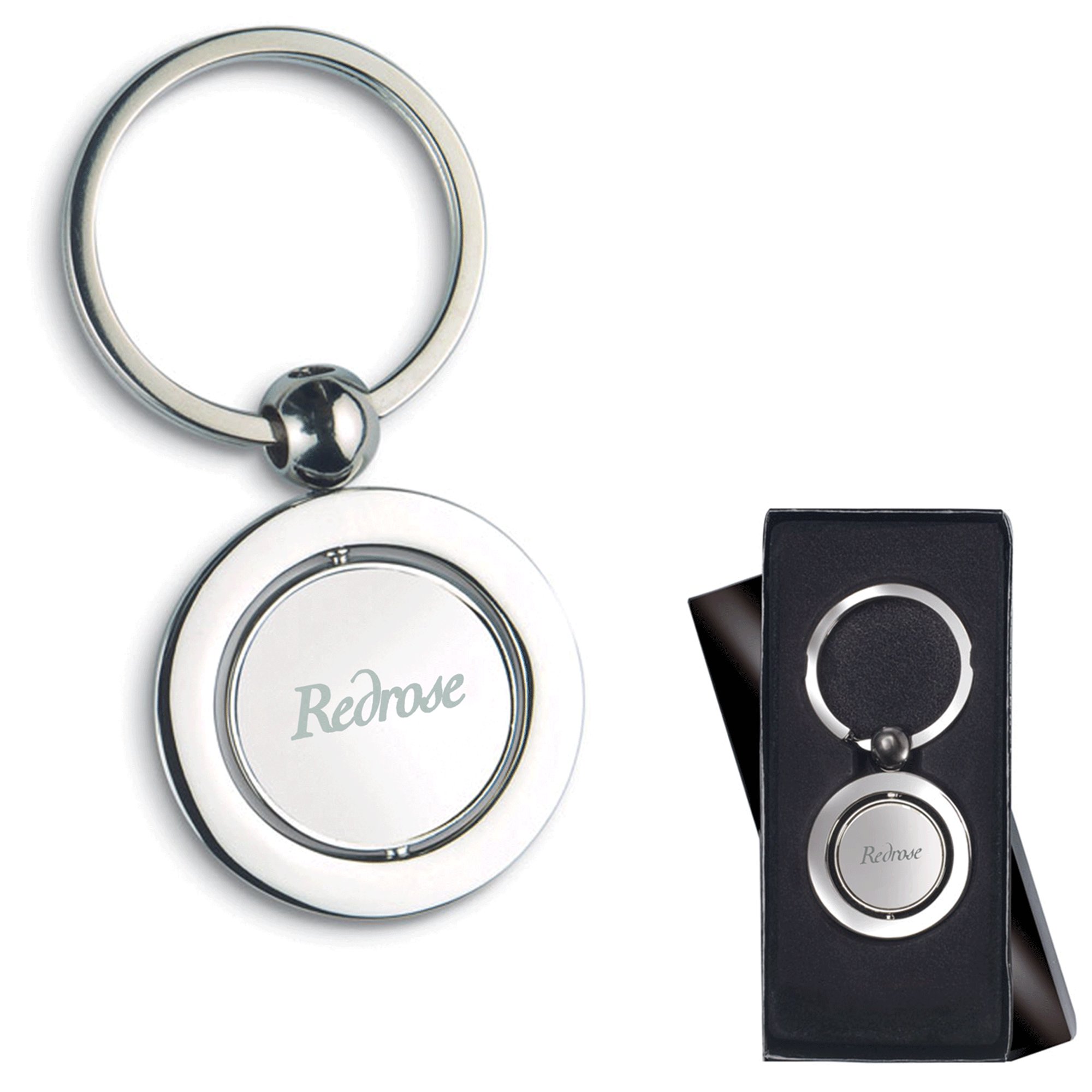 Promotional Globe Engraved Metal Key Ring with Logo | Pens.com