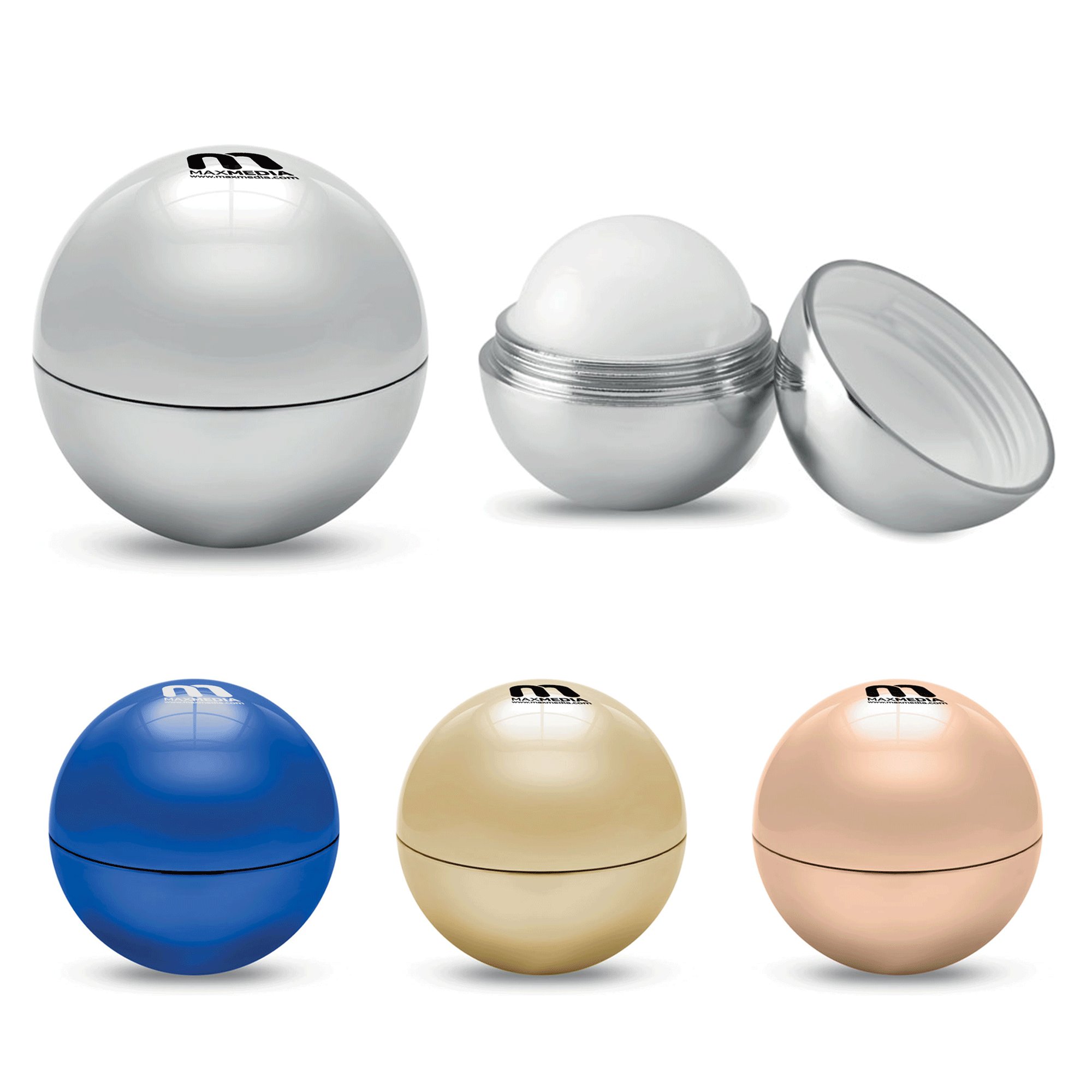 Promotional Round lip balm UV finish UV SOFT with Logo | Pens.com