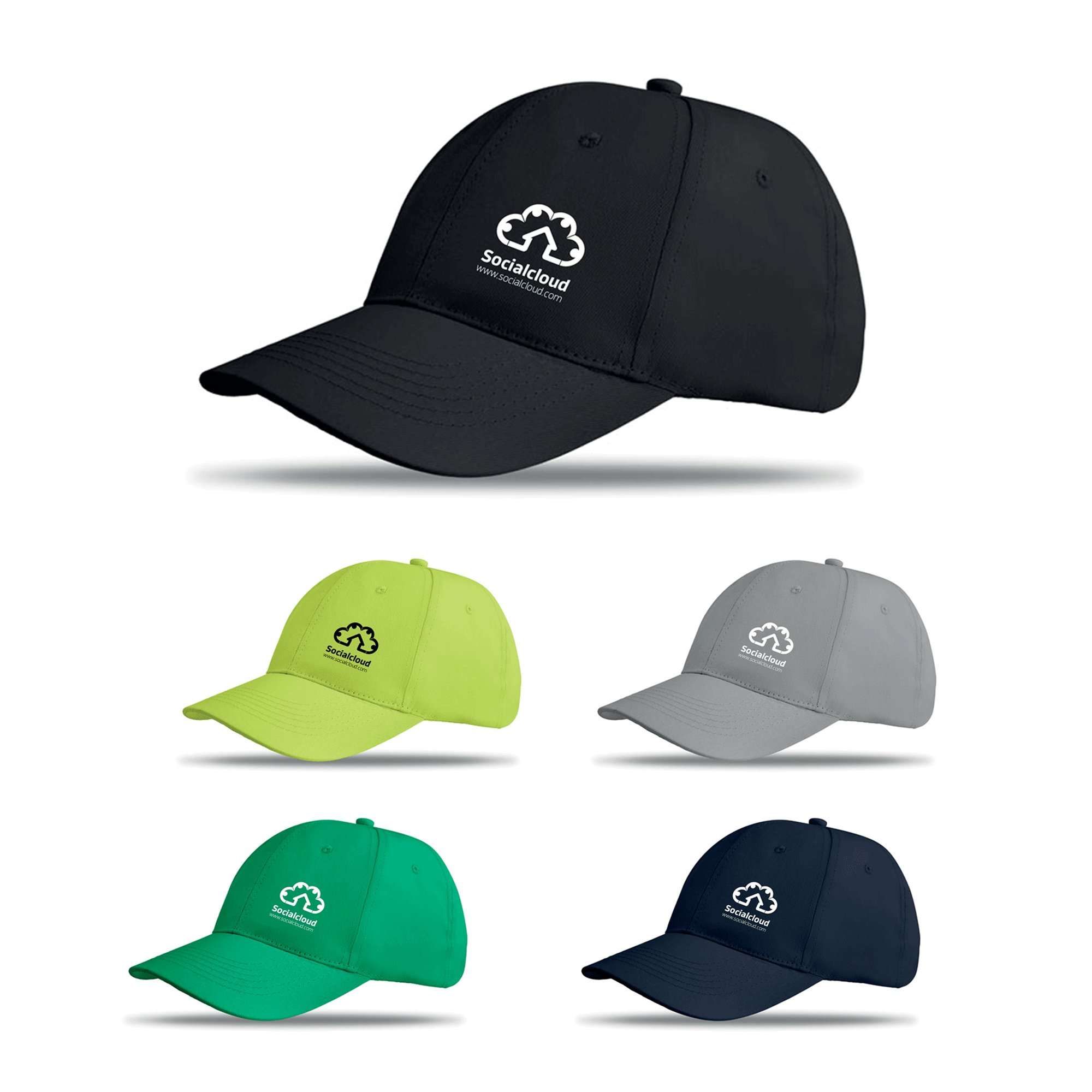 Promotional 6 panels baseball cap BASIE with Logo | Pens.com