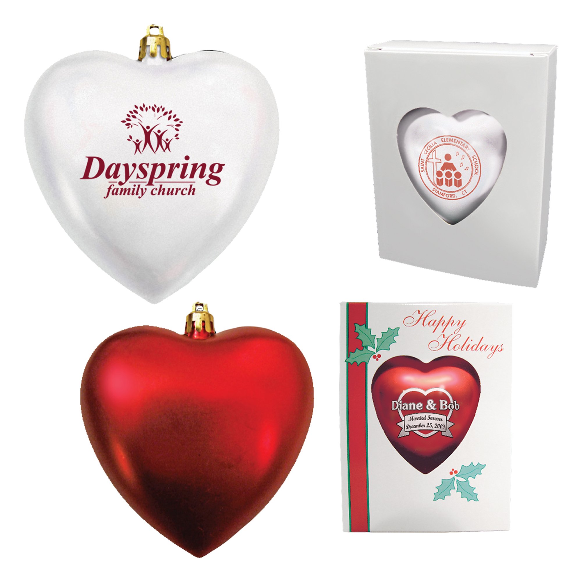 Custom 4'' Heart Shatterproof Ornament | Pens.com