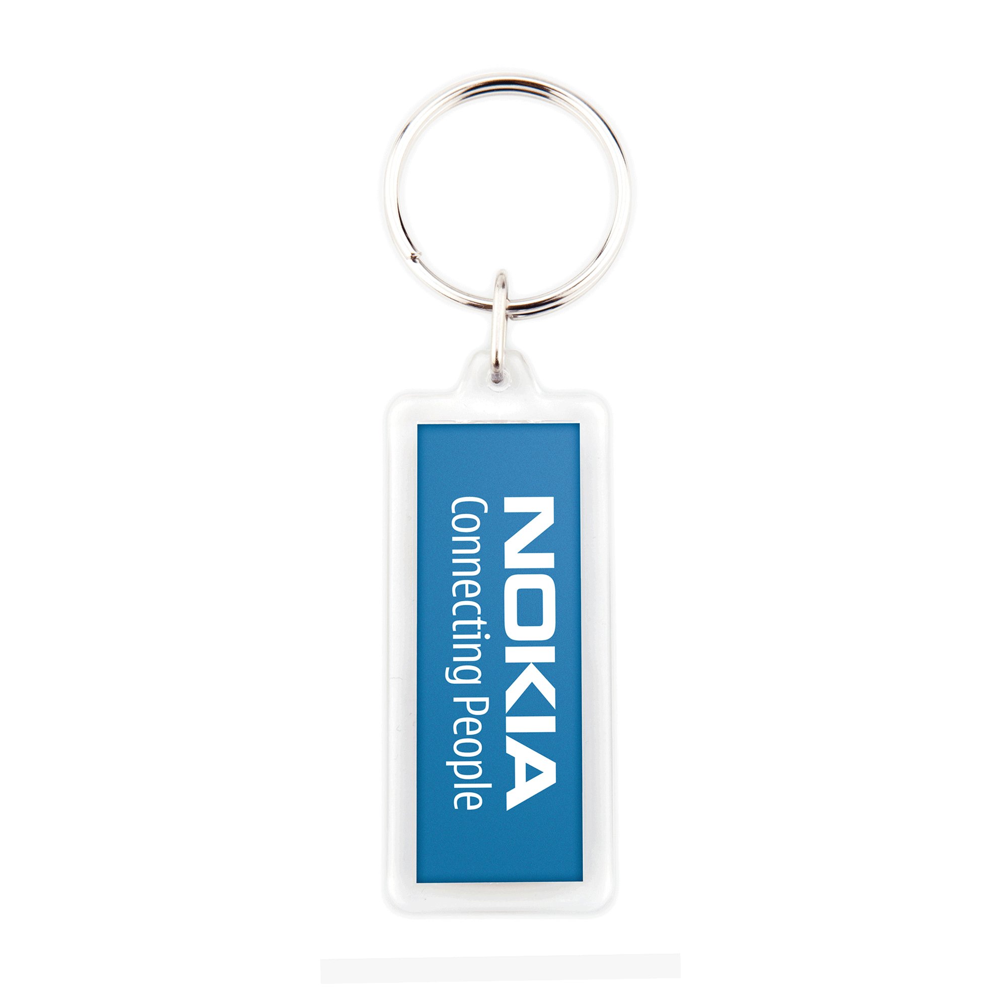 Promotional Rectangular key ring CR-18, 2 sides with Logo | Pens.com